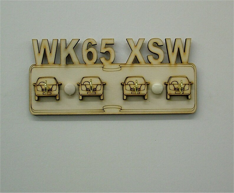 Wooden Key Holder Car Number Plate Personalised Key Hanger Key Holder ...