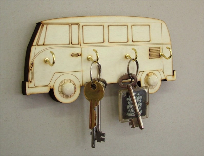 Wooden Key Holder Volkswagon Camper Van 4 Key Hook Key - Etsy