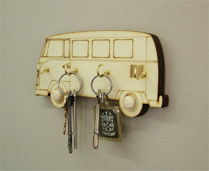 Wooden Key Holder Volkswagon Camper Van 4 Key Hook Key - Etsy