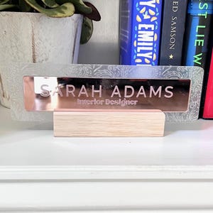 Desk Name Plate - Personalized Acrylic Name Plaque - Coworker Bridal ...