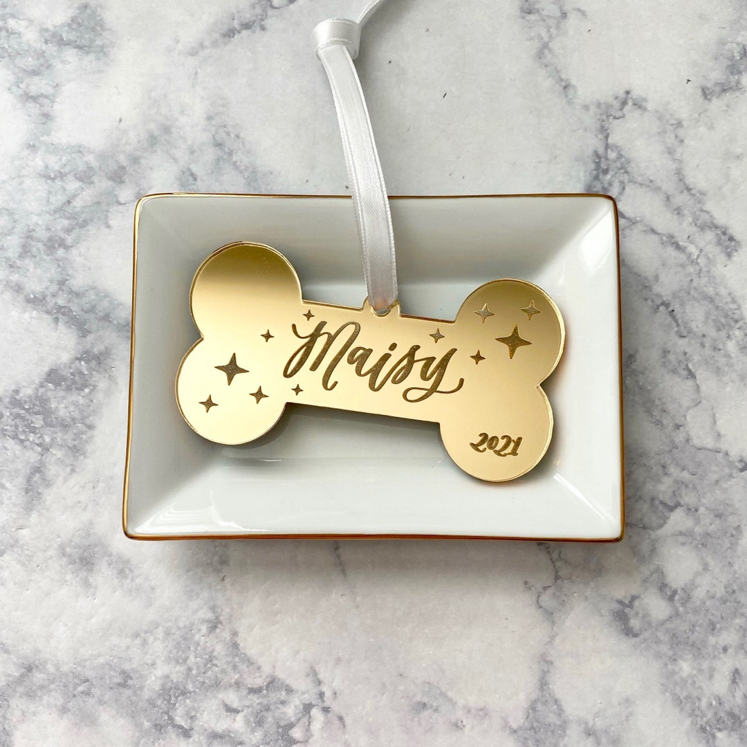 Engraved Dog Bone Ornament: Personalized Acrylic Pet Christmas Decor - Etsy