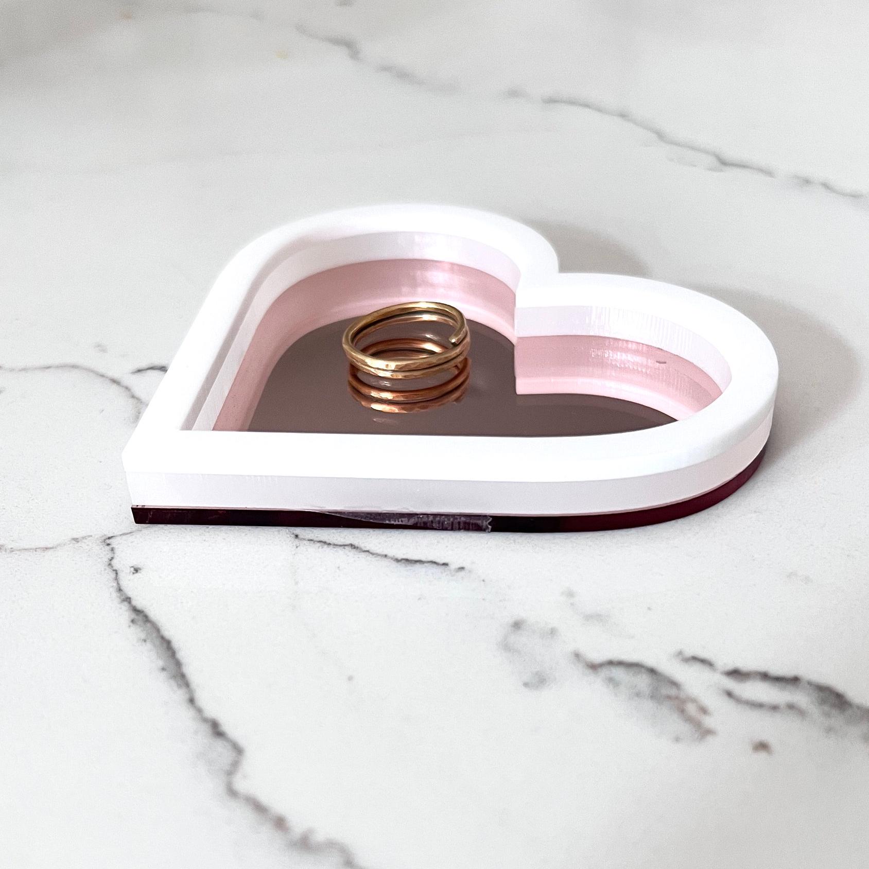 Personalized Acrylic Heart Ring Dish: Love Story Engagement Tray - Etsy