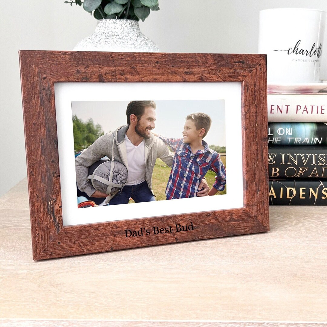 Dad's Best Bud Dad Birthday Gift Dad Picture Frame Personalized Fathers Day Picture Frame Custom ...