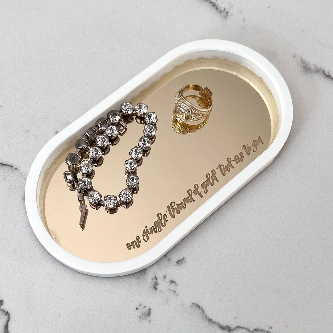 Personalized Gold Acrylic Ring Dish: Engagement Gift Jewelry Tray - Etsy
