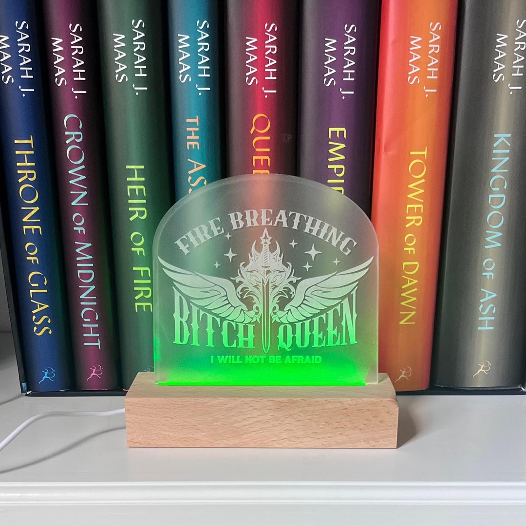 Fire Breathing Bitch Queen Throne of Glass Book Nook LED Sign I Will ...