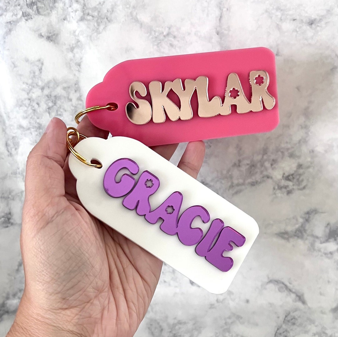Personalized Backpack Tags for Kids - Custom Keychain for Girls ...