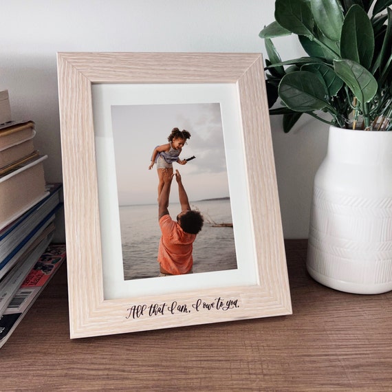 Personalized Fathers Day Picture Frame Engraved Wood Picture - Etsy
