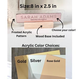 Desk Name Plate - Personalized Acrylic Name Plaque - Coworker Bridal ...