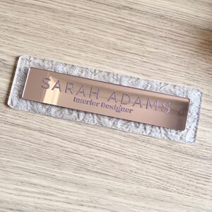 Desk Name Plate - Personalized Acrylic Name Plaque - Coworker Bridal ...