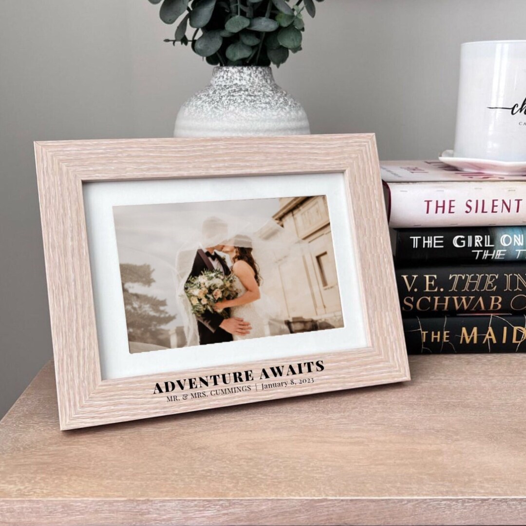 Engraved Wedding Photo Frame: Personalized Mr & Mrs Gift - Etsy