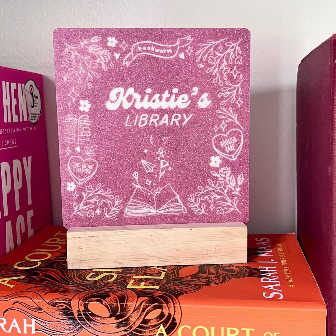 Personalized Library Sign: Engraved Acrylic Book Nook Decor - Etsy