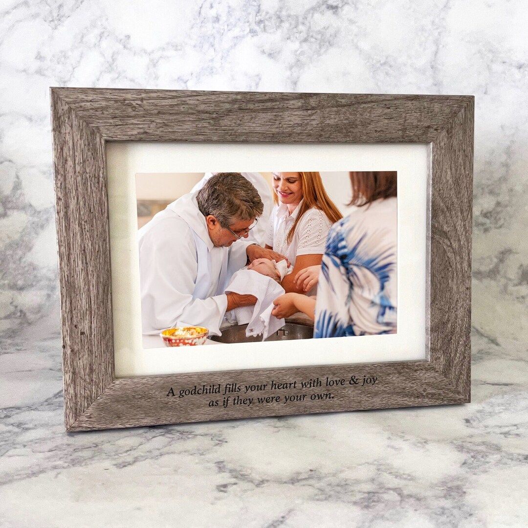 Personalized Godparent Picture Frame: Engraved Wood Baptism Gift - Etsy