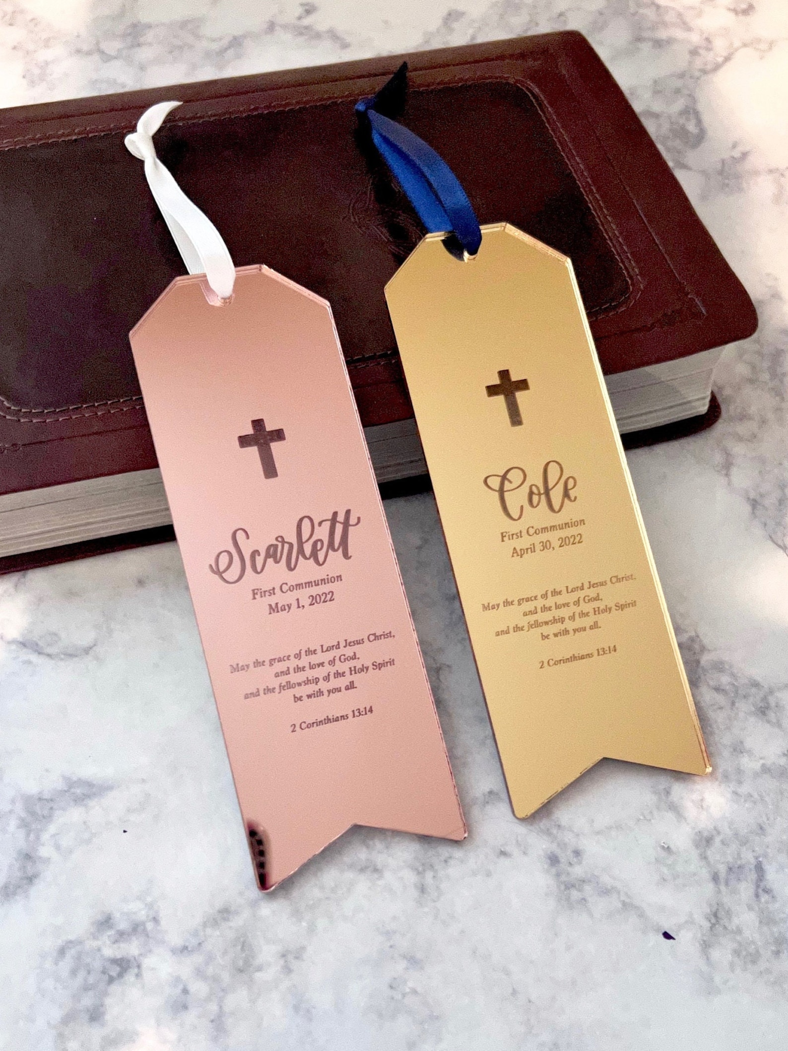 First Communion Gift Boy Custom Bible Bookmark First - Etsy