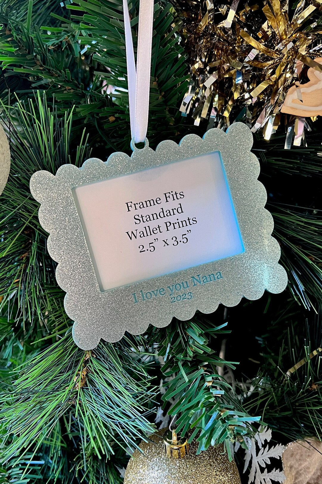Grandparents Christmas Ornament Photo Frame Gift - Etsy