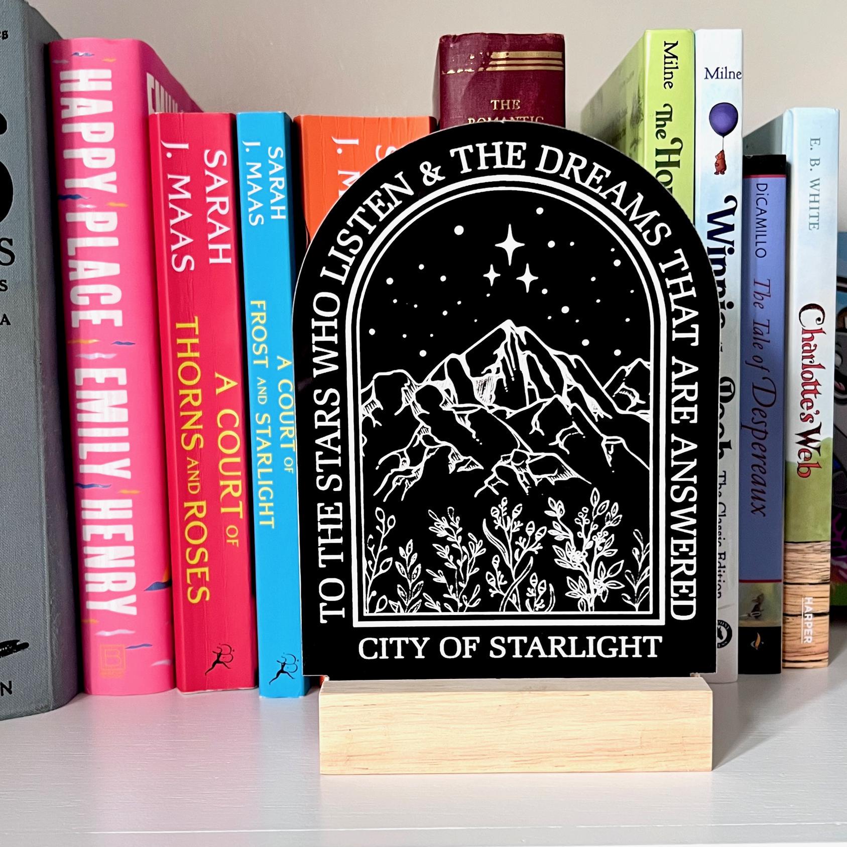 ACOTAR Bookshelf Decor: Engraved Acrylic Sign With Wood Stand - Etsy