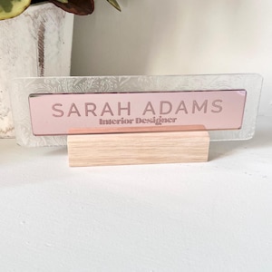 Desk Name Plate - Personalized Acrylic Name Plaque - Coworker Bridal ...