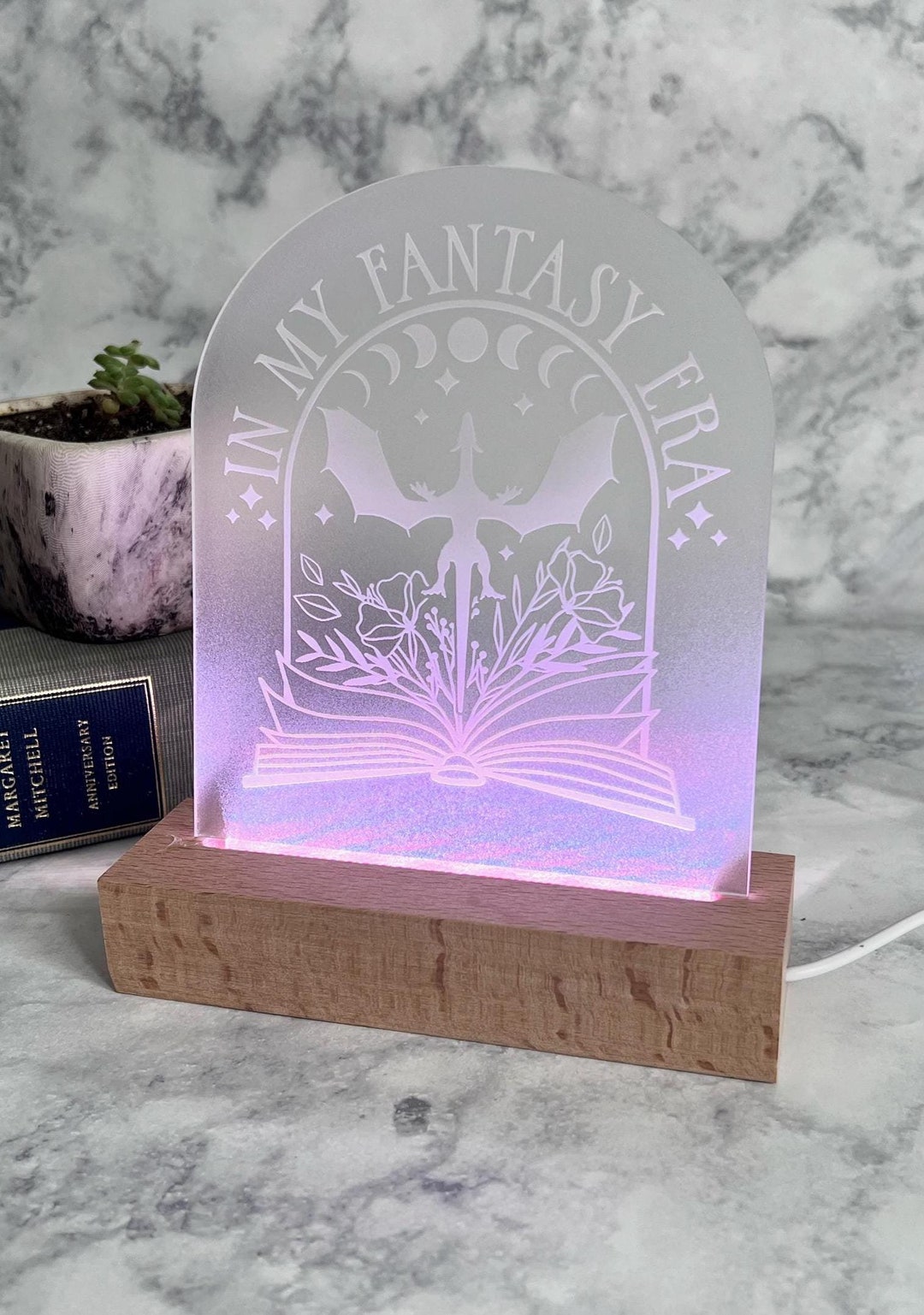 In My Fantasy Era Bookshelf Decor - LED Acrylic Neon Sign - Book Nook ...