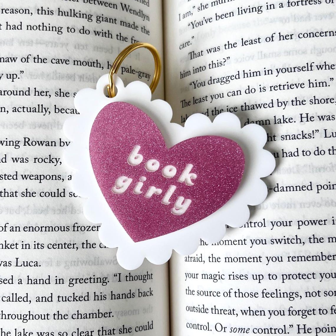 Book Girly Keychain: Laser Engraved Book Lover Gift - Etsy