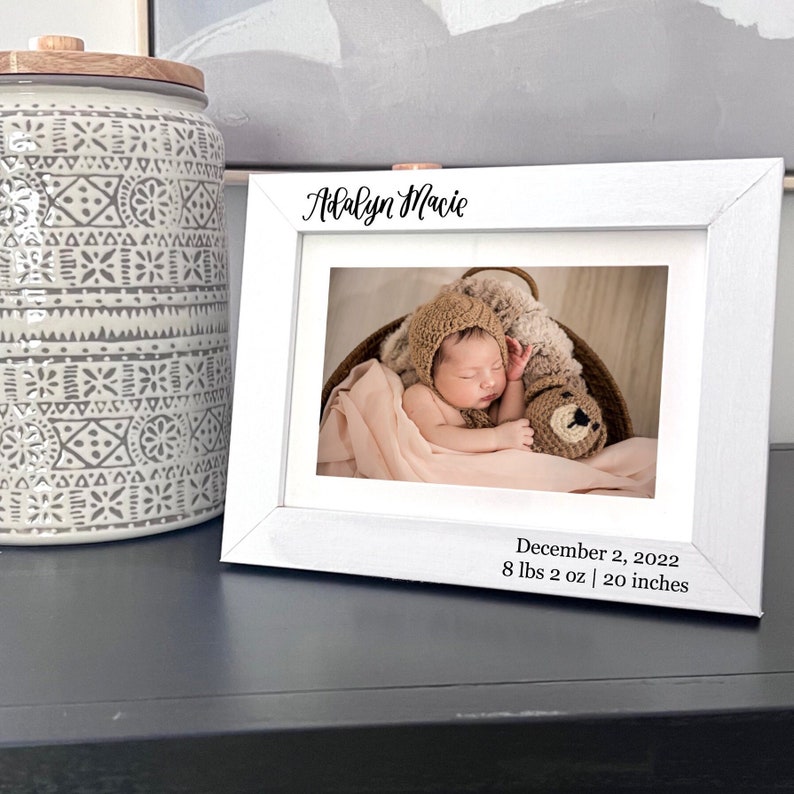 Custom Baby Picture Frame Engraved Photo Frame Birth Frame - Etsy