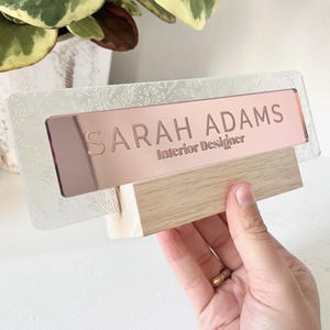 Desk Name Plate - Personalized Acrylic Name Plaque - Coworker Bridal ...