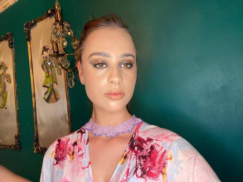 Beaded Violet Forehead Band Light Purple Hairpiece Lavender - Etsy