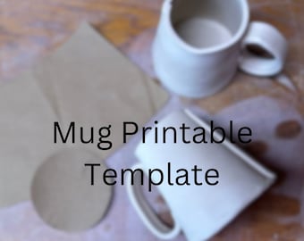 Pottery Mug Template Printable Digital Download Ceramic Mug Template ...