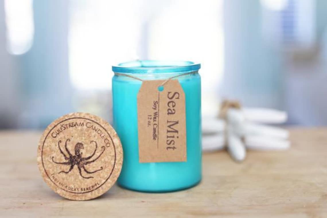 Sea Mist Scented Candle Coastal Soy Candle Coastal Decor Beach House ...