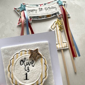Liberty Happy Birthday Cake Topper. Personalised Cake Topper Flag ...