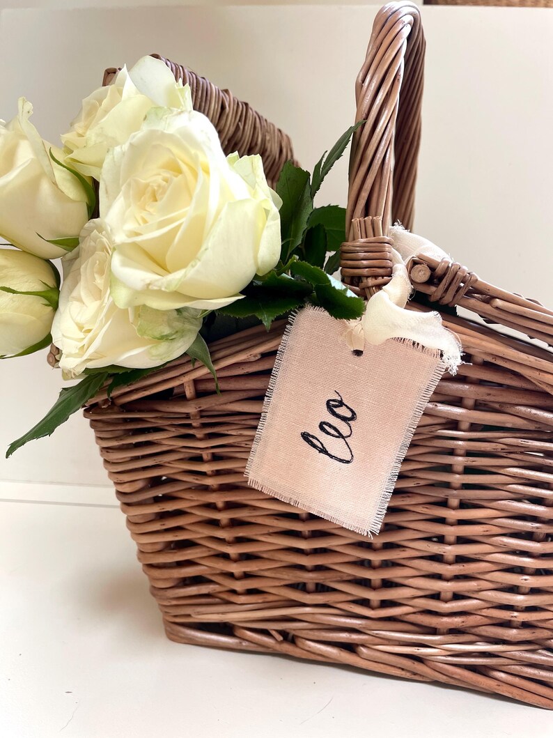 Embroidered Place Tags | Set of Personalised Wedding Place Names ...