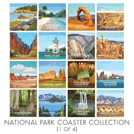Build Your Own Coaster Set of 4 National Parks Coasters - Etsy