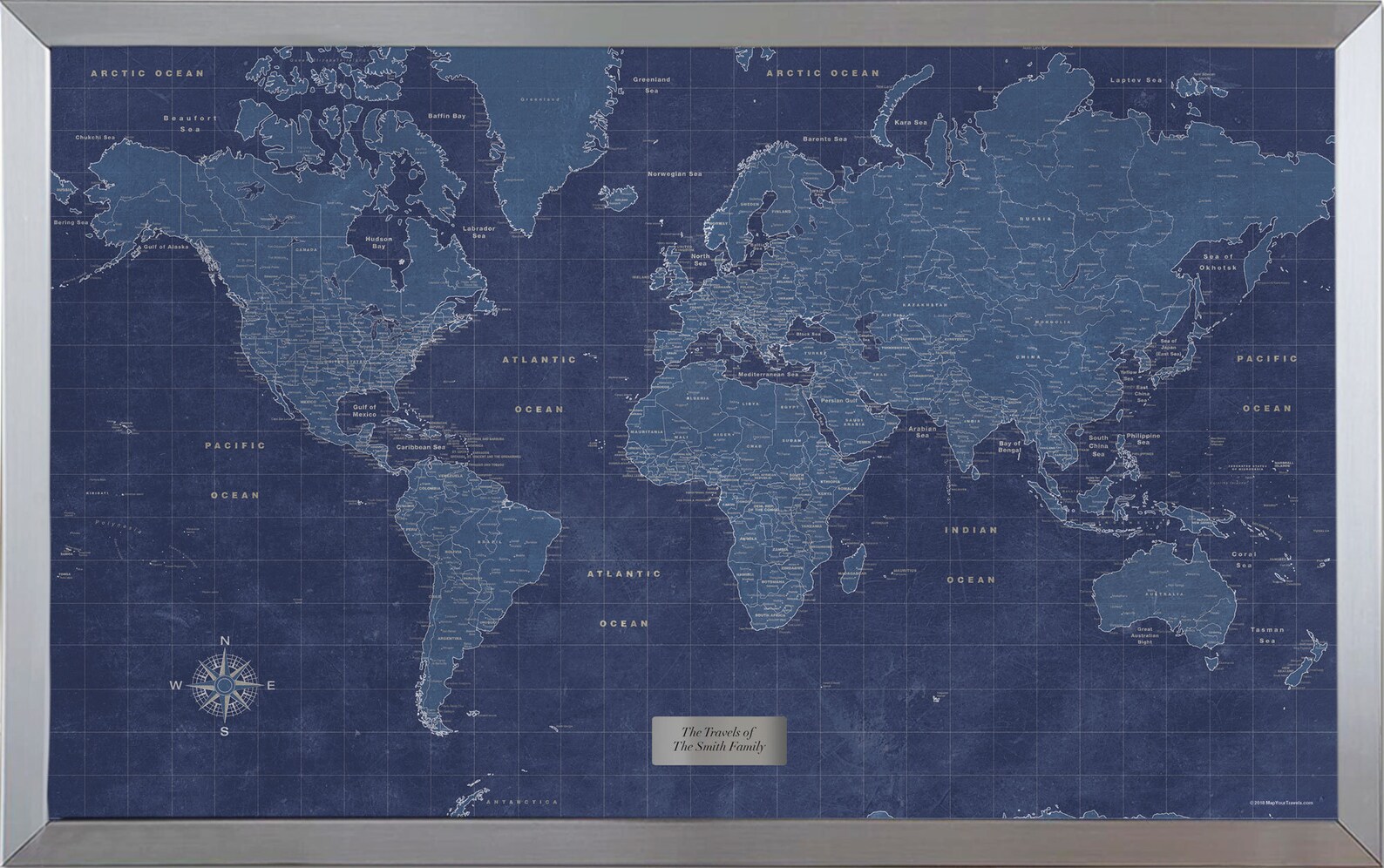 Modern Framed World Map Push Pin Travel Map 34x26 - Etsy