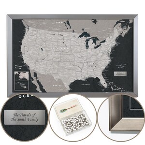 Urban Slate United States Framed Map - Etsy