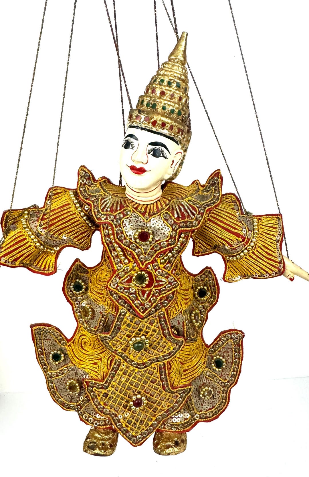 Vintage Puppet Marionette , Burmese String Puppet , Yoke the Marionette ...