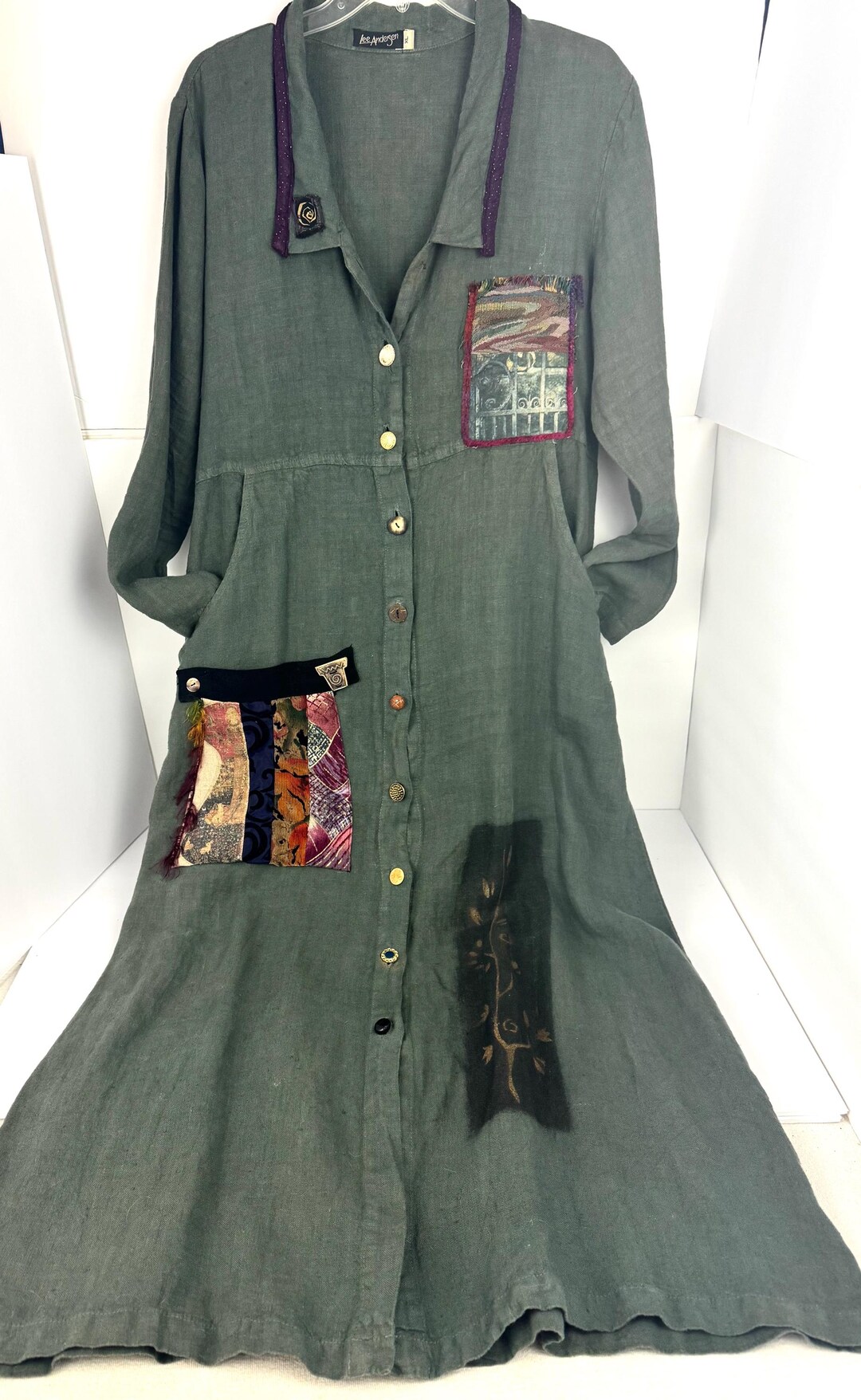 Vintage Lee Anderson Art to Wear Long Dress Womens Size XL - Etsy