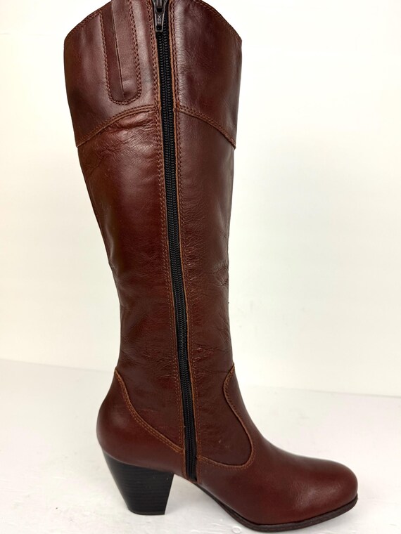 Vintage Born Brown Leather Western Boots Women’s Size… - Gem