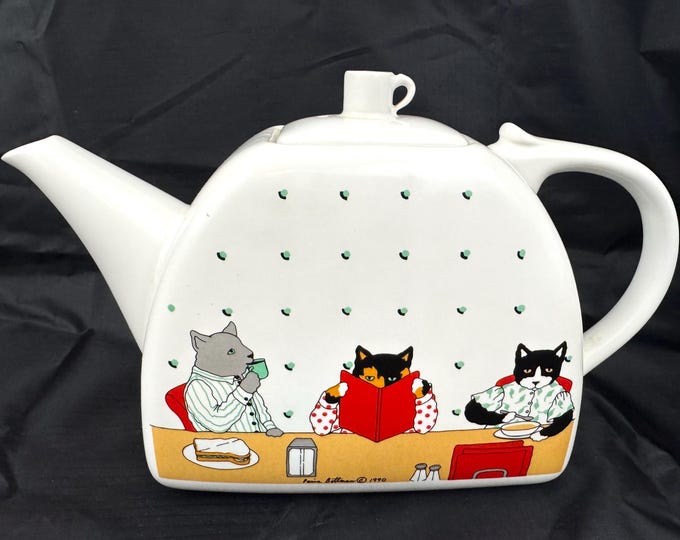 Vintage PARIS BOTTMAN 1990 Ceramic 3 Cats Teapot MINT - Etsy