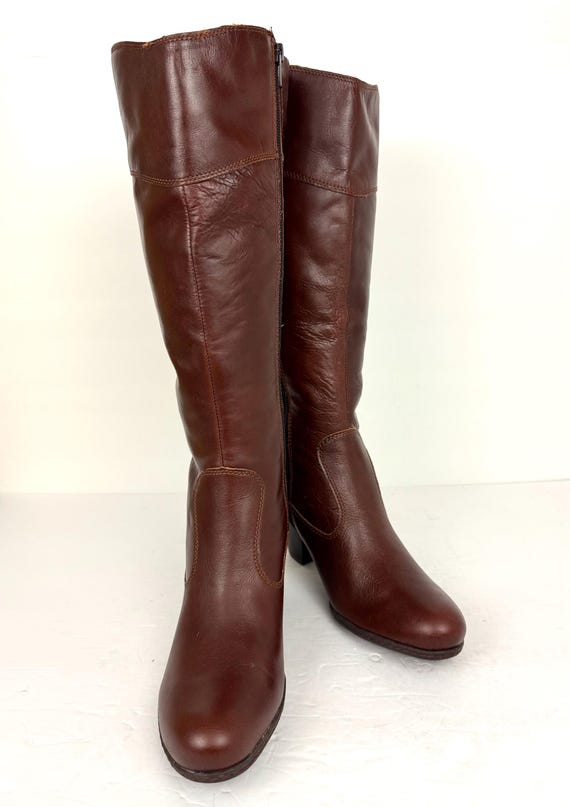 Vintage Born Brown Leather Western Boots Women’s Size… - Gem