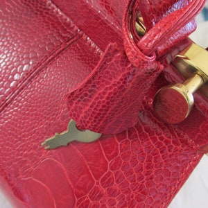 Purse / Handbag in Red Ostrich Leather - Free Shipping - Etsy