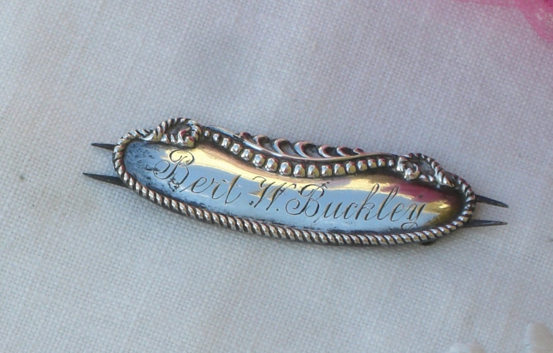 Name Tag Sterling Silver Name Plaque Antique Free Shipping - Etsy