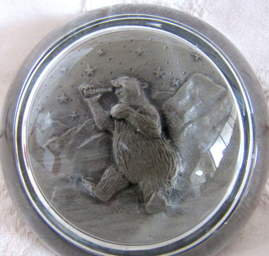 Coca Cola Pewter and Glass Paperweight Vintage - Etsy