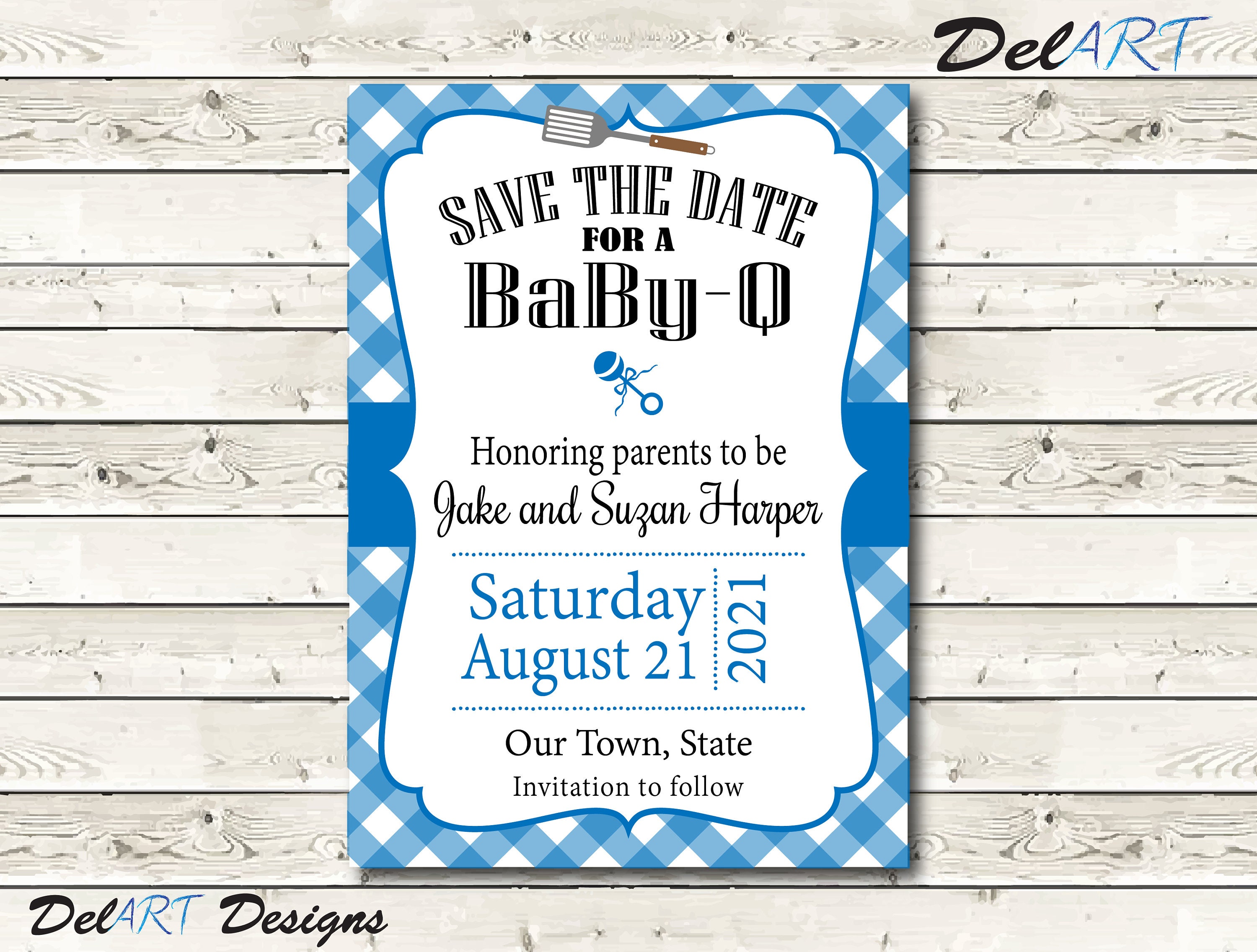 Printable Baby Q Invites