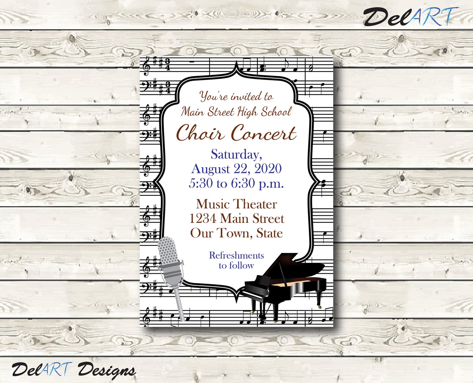 Orchestra Concert Invite Piano Recital Invitation Music - Etsy