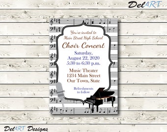 Piano Recital, Orchestra Concert Invite, Music Recital Invitaitons ...
