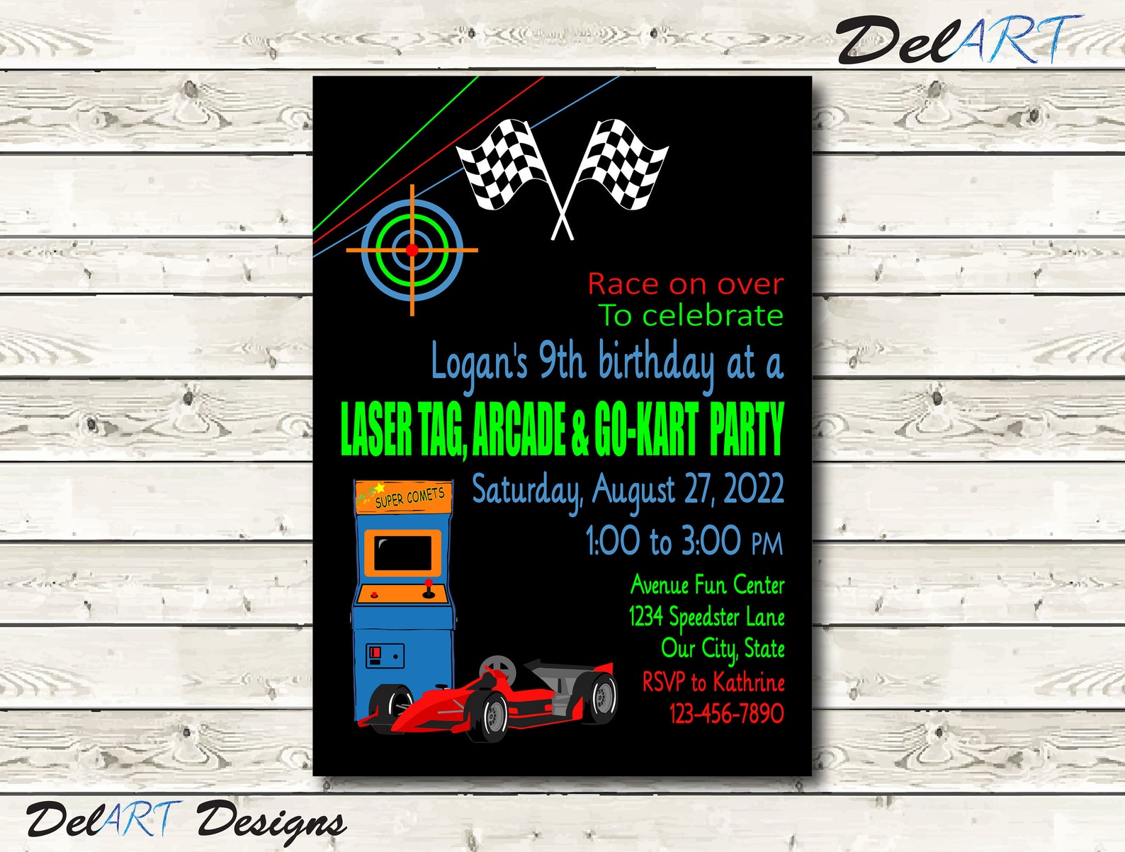 Go Kart and / or Laser Tag Party / Mini Golf Birthday | Etsy