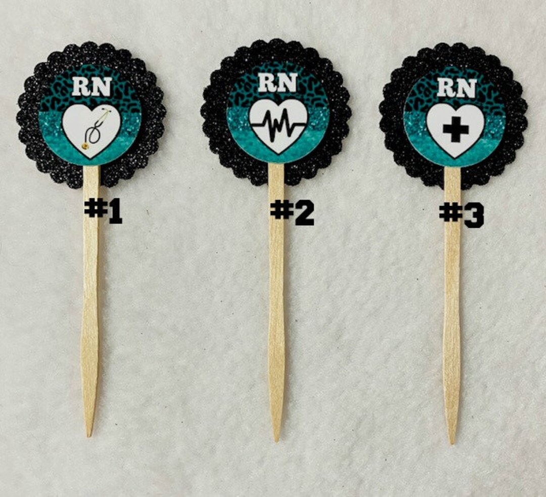 Set of 12 RN Nursing Cupcake Toppers your Choice of Any 12 - Etsy