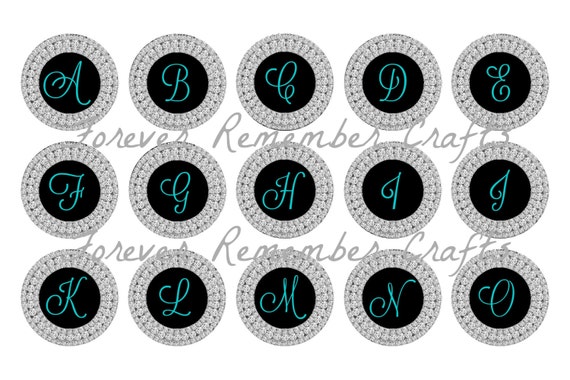 INSTANT DOWNLOAD Elegant Full Alphabet Font 1 Inch Bottle Cap | Etsy