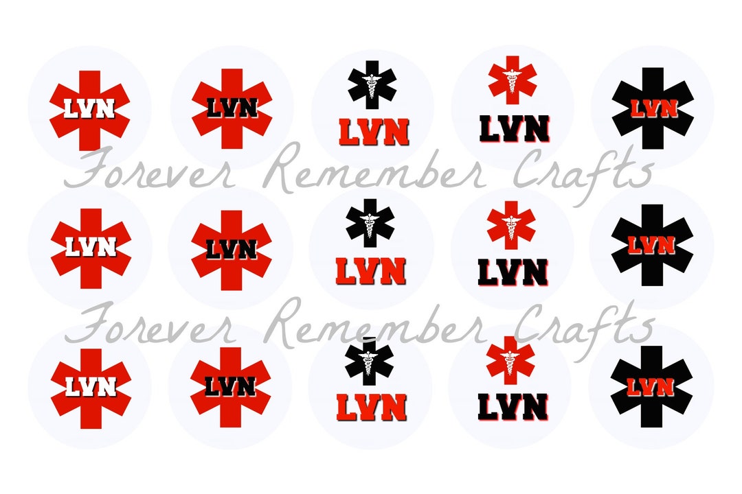 INSTANT DOWNLOAD LVN Nursing 1 Inch Bottle Cap Image Sheets - Etsy