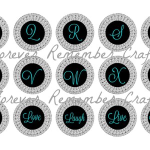INSTANT DOWNLOAD Elegant Full Alphabet Font 1 Inch Bottle Cap Image ...