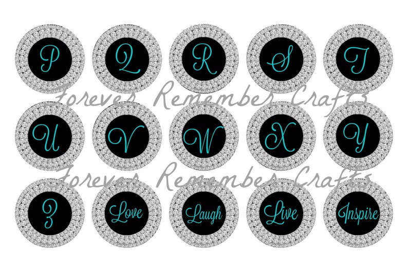 INSTANT DOWNLOAD Elegant Full Alphabet Font 1 Inch Bottle Cap - Etsy