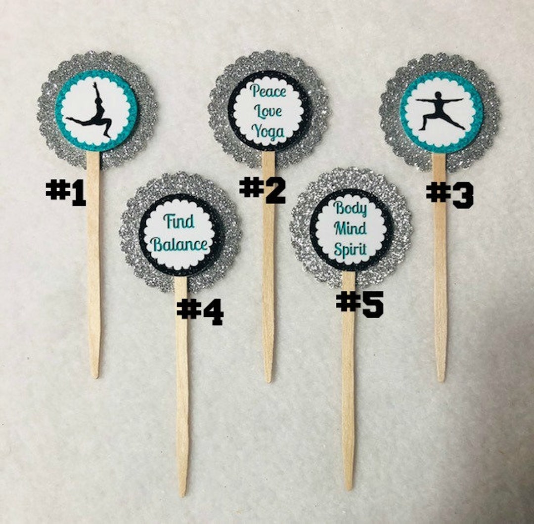 Set of 12 Yoga Cupcake Toppers your Choice of Any 12 - Etsy